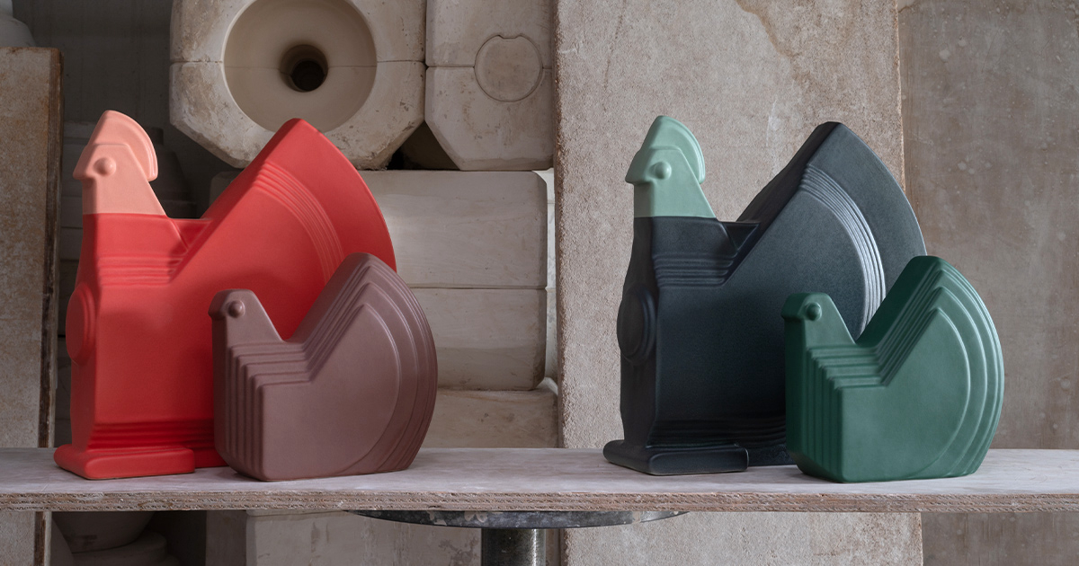 Statuetta in ceramica Gallina by Nuove Forme Firenze | ITALIE
